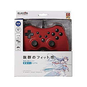 Elecom Gamepad 12 Button with Flash Function Red JC-U 3712 TRD