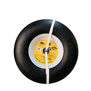 N12 2 New HORSESHOE 13x6.50-6 Flat-Free Lawn Mower Smooth Tires with Steel Rim for Garden Tractor - Hub Length 4 Inch -7.1 5/8 Precision Bearing 136506 T161, 13x6.50x6 13X6.5X6