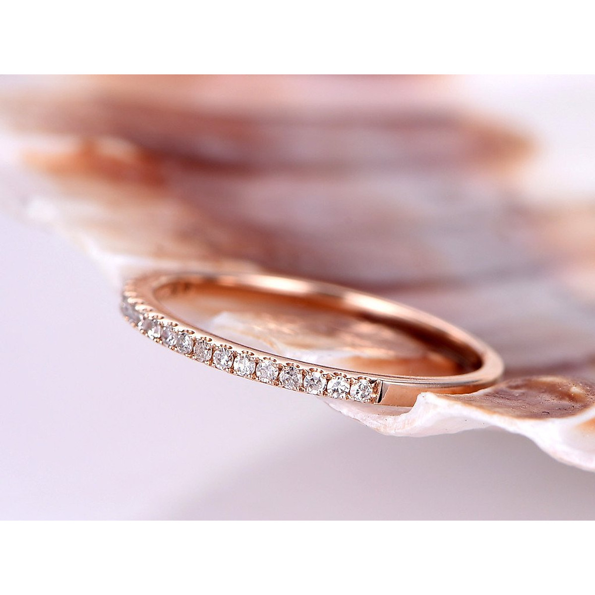 3pcs 14k Rose Gold Engagement Ring Set,8mm Heart Shaped Pink Morganite Halo Vintage Diamond Bridal Band