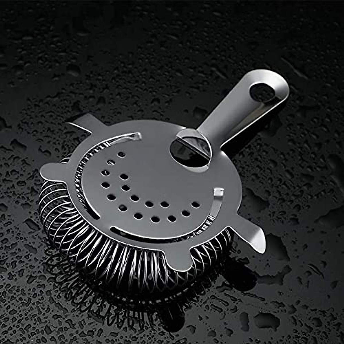 WUWEOT 9 Pack Cocktail Strainer, 4-Prong Stainless Steel Bar Strainer, 6 Inches Silver Bar Tool Drink Strainer with 100 Wire Spring for Bartenders and Mixologists