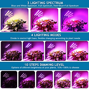 Upgraded Grow Lights for Indoor Plants, 200W 432 LEDs Full Spectrum Plant Grow Light with 60 inch Extendable Tripod Stand, Dual Controllers, Auto On/Off Timing Function Plant Light for Various Plants
