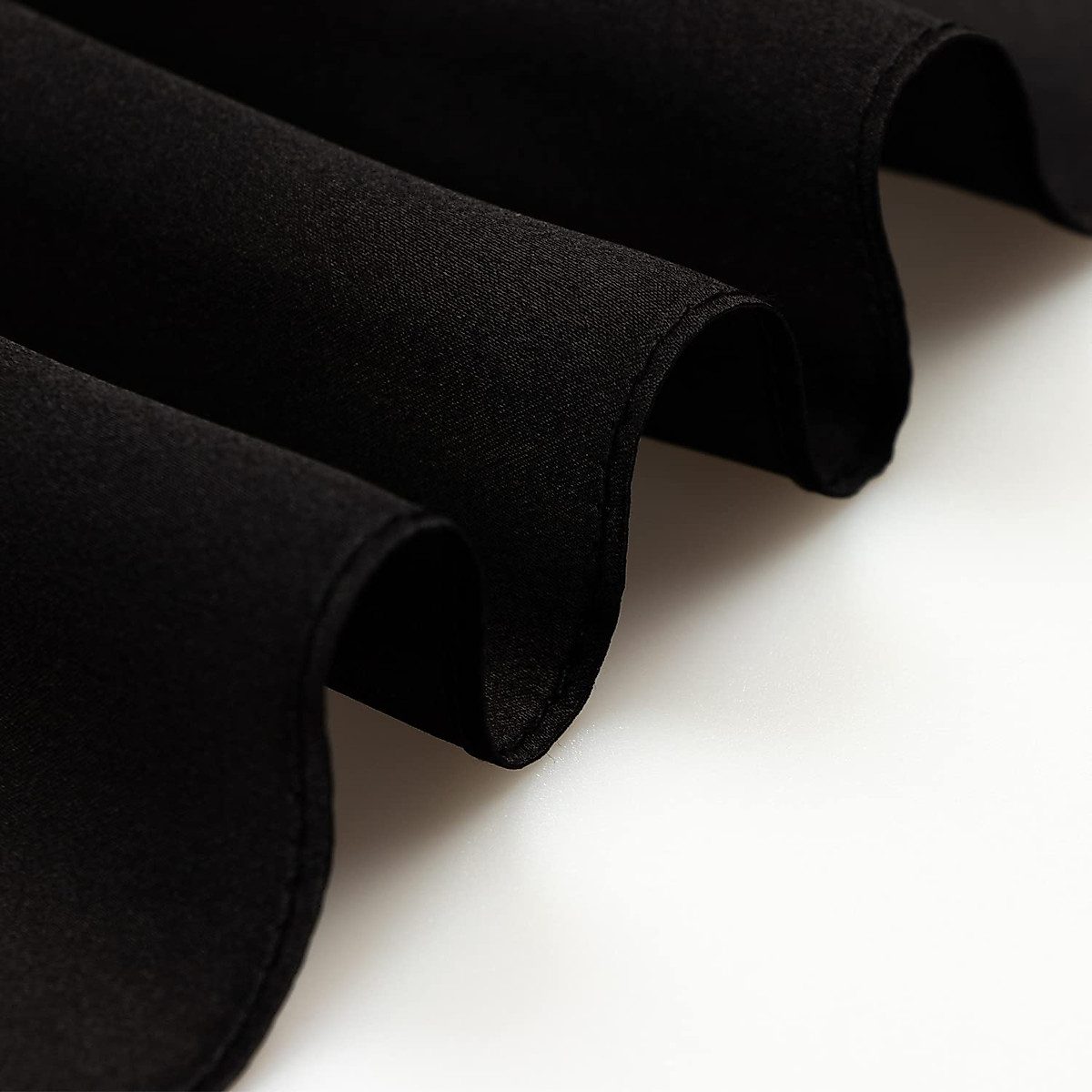 100% Pure Mulberry Silk Scarf for Women 21"Square Satin Head Hair Neck Scarves Luxury Small Lightweight Black Neckerchief