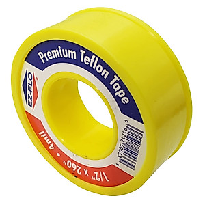 EZ-FLO Gas Teflon Tape, Premium Pipe Thread Tape, 1/2-Inch x 260-Inches x 4 mil, Yellow (10 Pack)