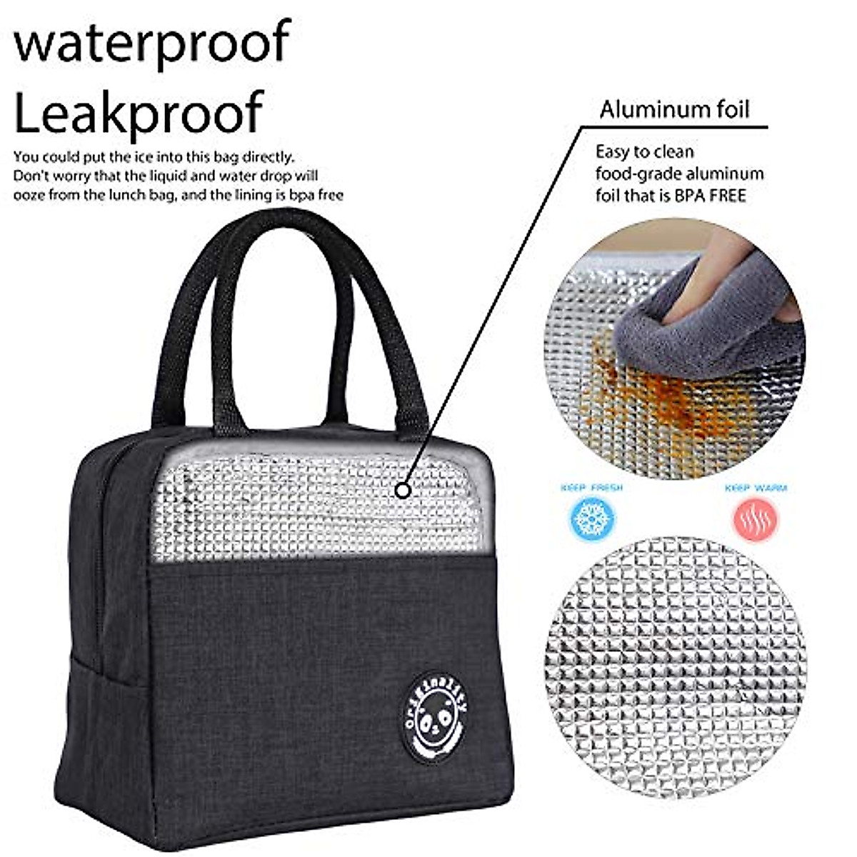 DEABOLAR NW Lunch Bag Insulated Lunch Bag Women or Men，Waterproof and Reusable Lunch Box for Women Men OfficeChildrenSchool Picnic，High Capacity Striped Lunch Bags for Women or Men