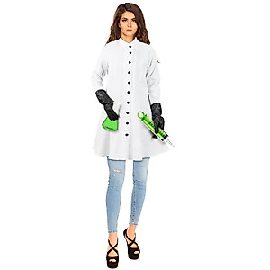 Jiuguva 5 Pcs Women's Mad Scientist Costume for Adult Halloween Party Costume(XL) Black