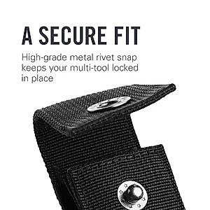 LEATHERMAN, Premium Nylon Snap Sheath, Fits 3.25” to 4.5” Multi-Tools, Black, Medium