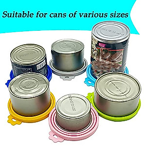 DORUI Pet Food Can Covers, Universal BPA Free Silicone Dog Cat Can Lids, Fit Most Standard Size Dog and Cat Cans(6 pack colors)