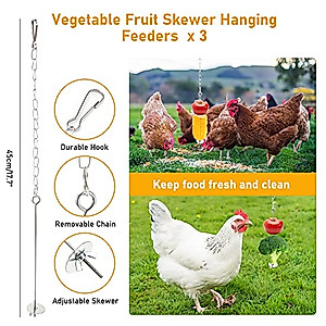 WIOR 9 Packs Chicken Toys for Coop, Chicken Swing Set Chicken Mirror Chicken Ladder Bridge Chicken Xylophone Toys with Bells for Hens, Chicken Vegetable Hanging Feeder for Poultry Rooster Bird Parrot