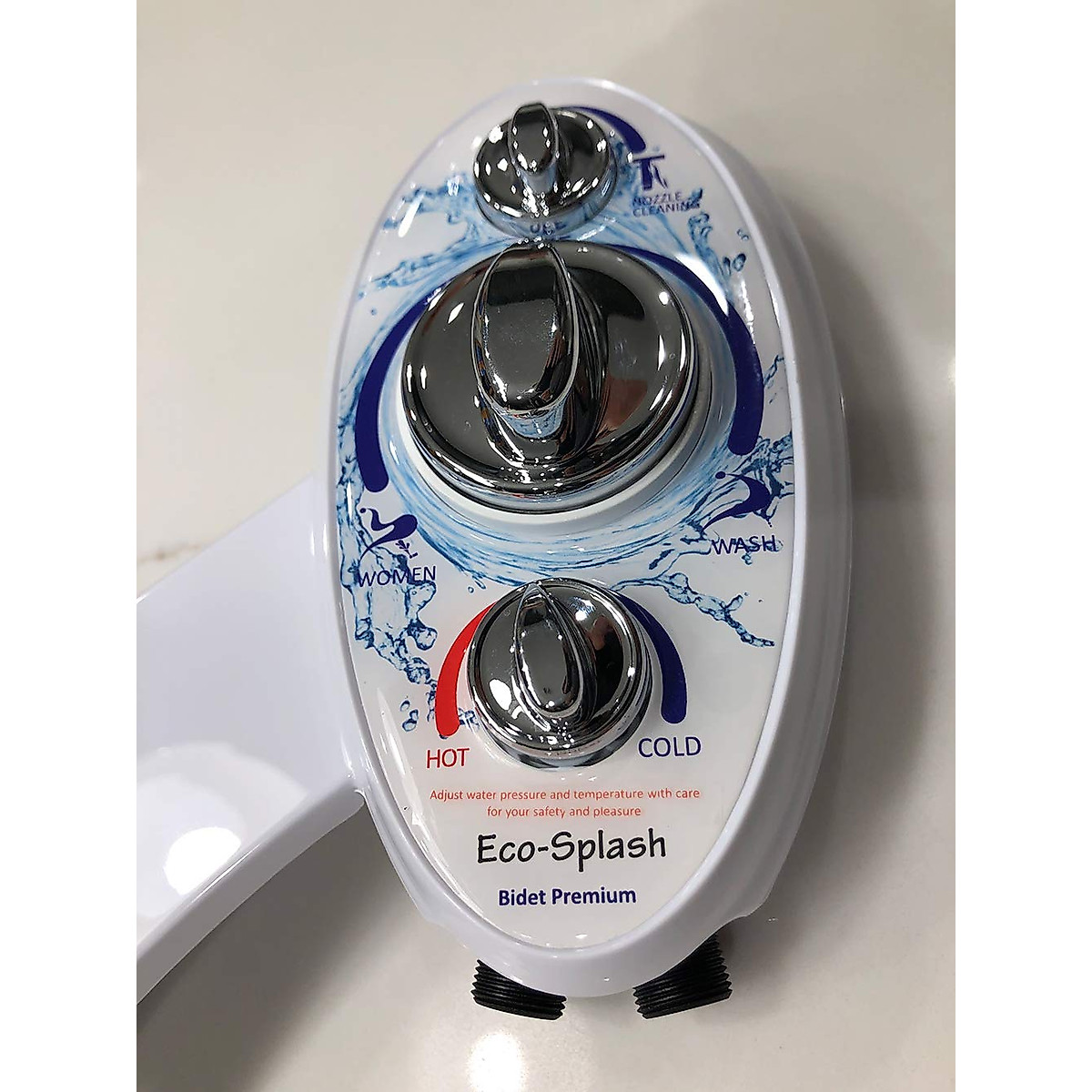 Bidet Attachment Toilet Eco-Splash Bidet Premium - Dual Nozzle - Hot and Cold Water - Self Cleaning Bidet Toilet Attachment