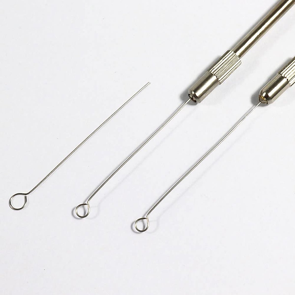 ADAMAS-BETA 2Pcs Reusable Inoculating Loop Metal Inoculation Loop Mycology with 90Pcs Nichrome Needle Tips Inoculation Rings Rods for Laboratory