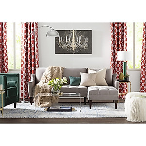 Catalina 76" Mid-Century Modern Over-The-Sofa Curved Metal Arc Floor Lamp with Heavy Base, Classic Chrome