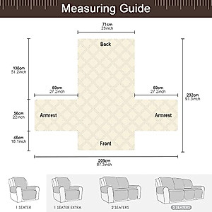 TAOCOCO 100% Waterproof Recliner Chair Cover, Oversized Recliner Covers for Large Recliner Chair with Double Straps, Non Slip Reclining Chair Cover for Kids, Pets(Oversized Recliner, Chocolate)