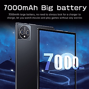 GLOGLOW FHD Tablet, 8GB RAM 256GB ROM 2 in 1 10.1 Inch Tablet Black 100-240V 8MP Front 16MP Rear with Keyboard for Reading for Android 12 (US Plug)