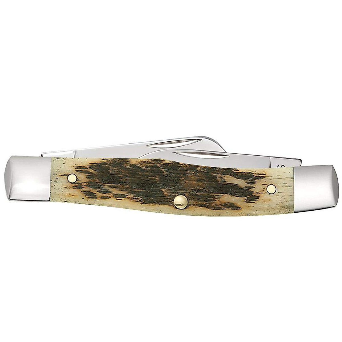 CASE KNIVES: Amber Bone Peach Seed Jig Chrome Vanadium Medium Stockman - Model #: 00079