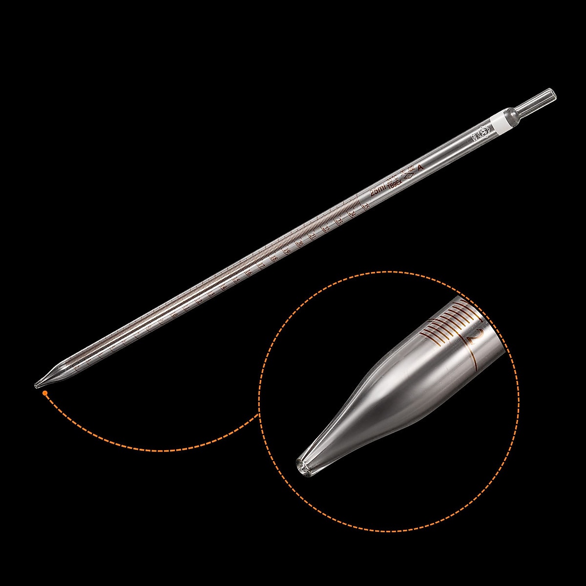 PATIKIL Graduated Dropper Pipettes, 1 Pcs 25ml Reusable Borosilicate Glass Pipette for Transfer Liquid for Laboratory, Chemistry, Clear