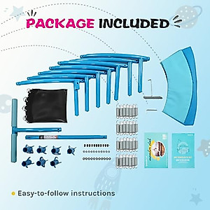 SkyBound 36 Inch Indoor Trampoline for Kids - Kids Trampoline Indoor with Handle - Toddler Trampoline with Upgraded 2.0mm Steel Pipe and Handlebar - Mini Indoor Trampoline for Kids Age 3+ (Blue)