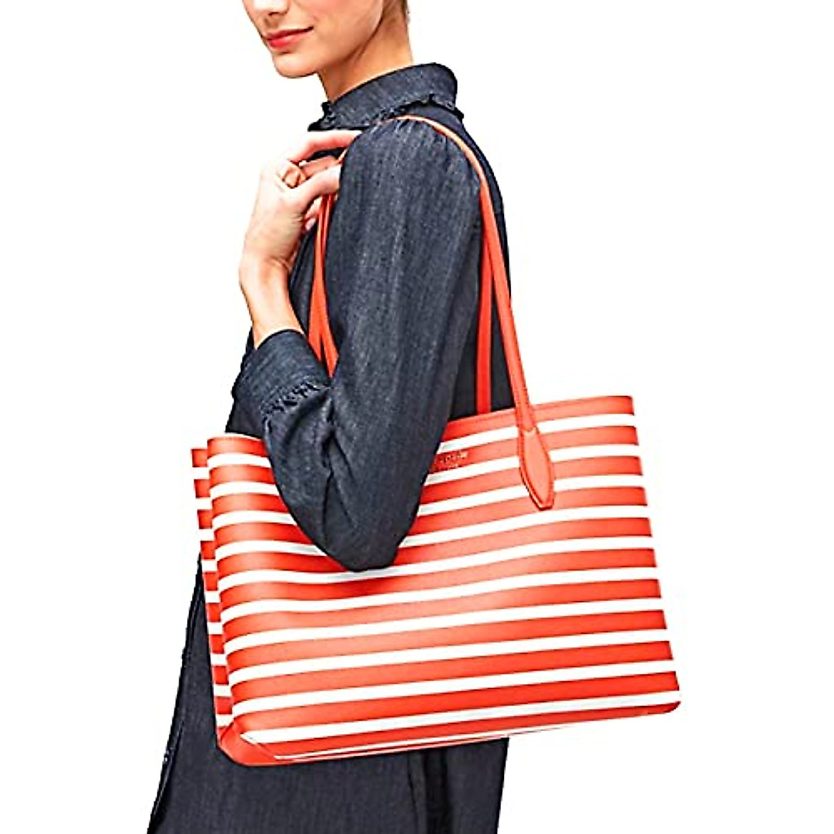 Kate Spade New York all day sailing stripe large tote (TAMARILLO MULTI)