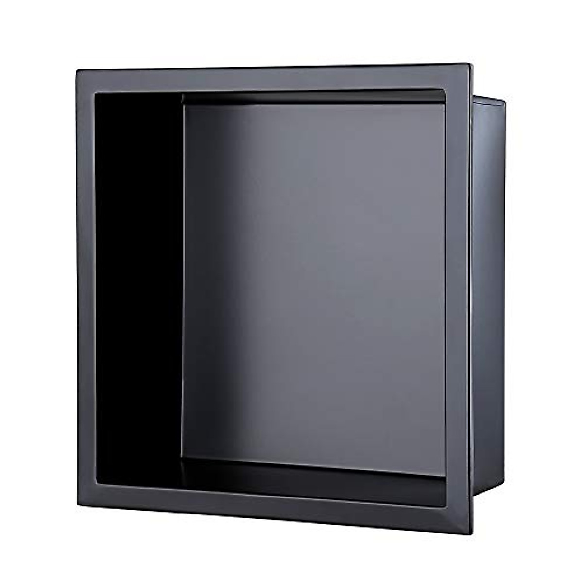 DecoMust 12“ X 12” Stainless Steel Shower Niche Modern and Elegant Design, Easy to Install, Perfect for Shampoo and Soap Storage (Matte Black)
