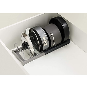 DIFENLUN 10 Adjustable Compartments Pot and Pan Organizer, Pot and Pan Organizer, Kitchen Cabinet Pantry Baking Utensil Organizer for Cutting Boards, Plates, Baking Utensils