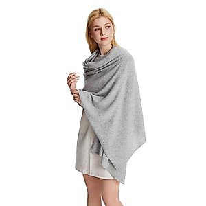 Seasons Comfort 100% Cashmere Knitted Wrap, Oversized Shawl, Scarf, Stole