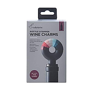 Rabbit Wine Charms Bottle Stopper, Set of 8, Assorted