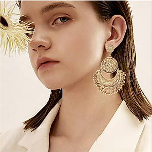 CHUNYANAN Bohemian Ethnic Retro Style Gold SilverTassel Dangle Drop Earrings For Women personalized Mexico Gypsy Dangle Earrings Jewelry (Gold Chandelier Tassel Dangle Drop Earrings)