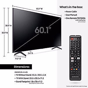 SAMSUNG 60-inch Class Crystal UHD TU7000 Series - 4K UHD HDR Smart TV UN60TU7000FXZA, 2021 Model (Renewed)