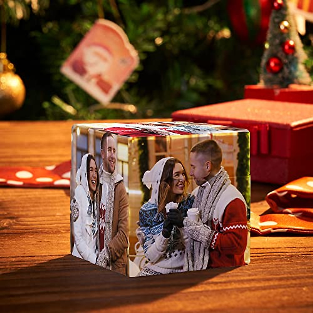 Custom Photo Cube for Pictures, Rubik's Cube Multi Picture Frame Photo Block Collage Personalized Puzzle Cube - Best Gift for Mother Husband Friends