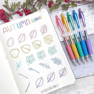 PILOT G2 Metallics Refillable and Retractable Rolling Ball Gel Pens, Fine Point, Assorted Color Inks, 8-Pack Pouch (34405)