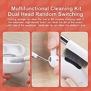 Hagibis Cleaning Soft Brush Keyboard Cleaner 5-in-1 Multi-Function Computer Cleaning Tools Kit Corner Gap Duster Keycap Puller for Bluetooth Earphones Lego Laptop Airpods Pro Camera Lens (Red)