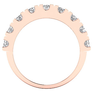 1.44 ct Brilliant Round Cut Clear ZIron 14k Rose Gold Stackable Wedding Engagement Designer Anniversary Ring Band Sz 11