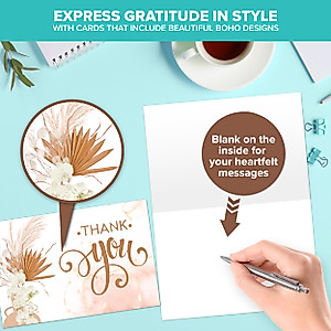 Decorably Thank You Cards with Envelopes & Stickers - 24 Pack Boho Thank You Cards with Envelopes, Blank Inside Baby Shower Thank You Cards Boho, 6x4in Baby Shower Thank You Cards with Envelopes Boho