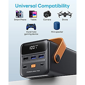 Power Bank, 50000mAh PD 65W USB C Portable Charger LED Display Fast Charging External Battery Pack Compatible with Laptop MacBook iPhone 14 13 12 Samsung S20 Google LG iPad Drone, etc. - Black