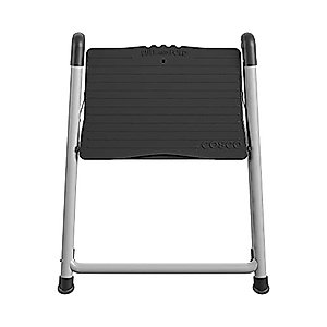 COSCO One Step Steel, Resin Steps, Step Stool without Handle, Platinum/Black