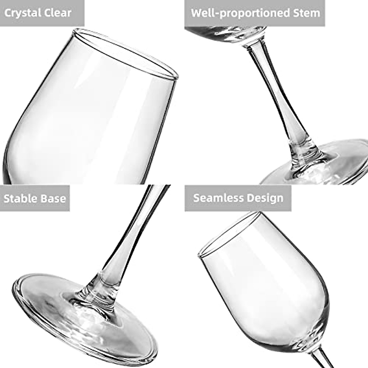 YANGNAY Wine Glasses (Set of 12, 12 Oz), All-Purpose Red or White Wine Glass with Stem, Durable, Dishwasher Safe