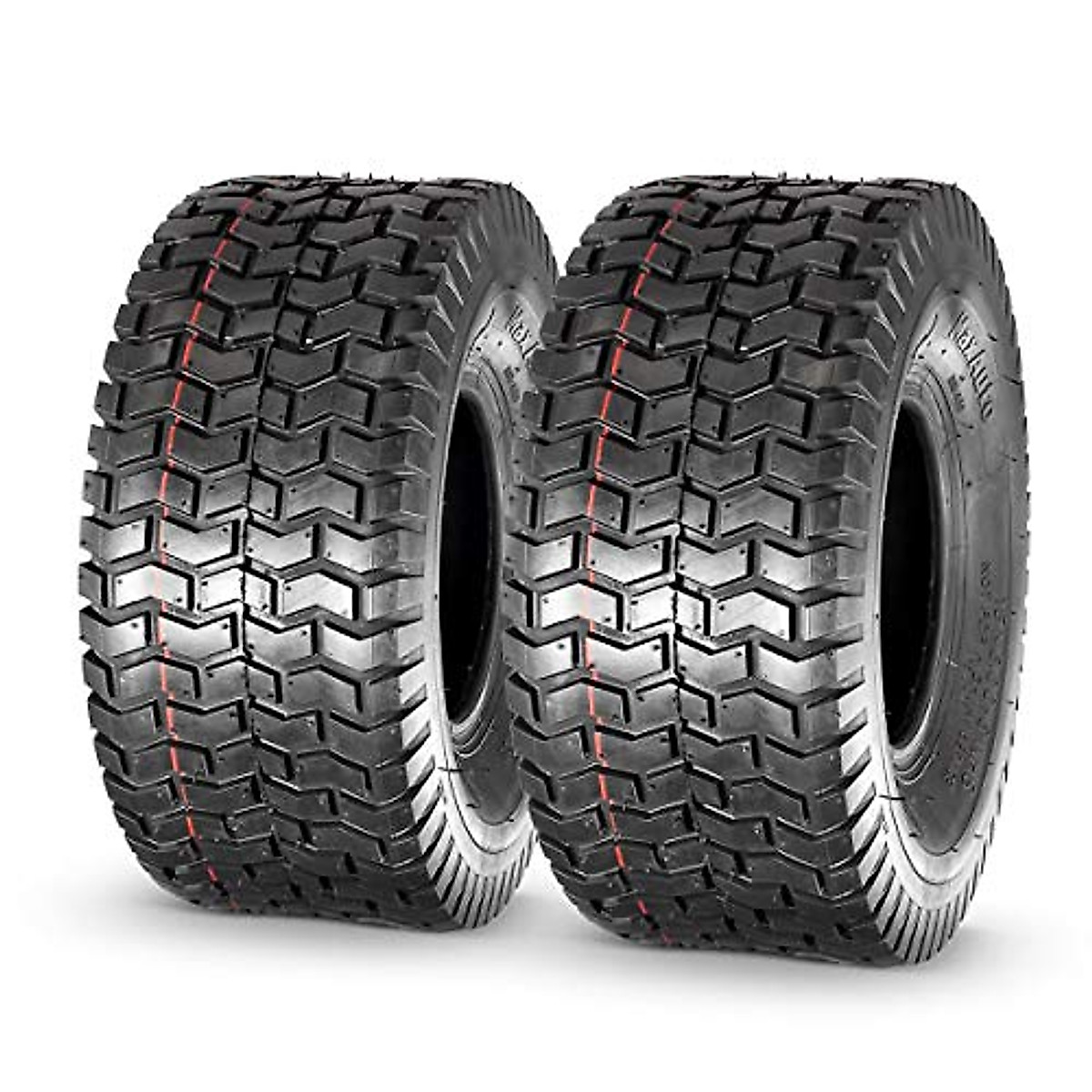 MaxAuto 15x6.00-6 Lawn Mower Tires, 15x6x6 Lawn Garden Tractor Tires, 15x6-6 Turf Tire, 4PR Tubeless, Set of 2