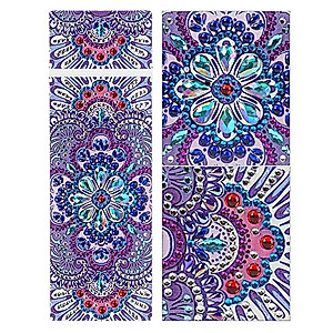 2 Grid Clear Plastic Jewellery Box Storage Organizer, DIY Diamond Painting Kits, Mandala Lid Craft Storage Boxes Pencil Cases with Compartments (K)