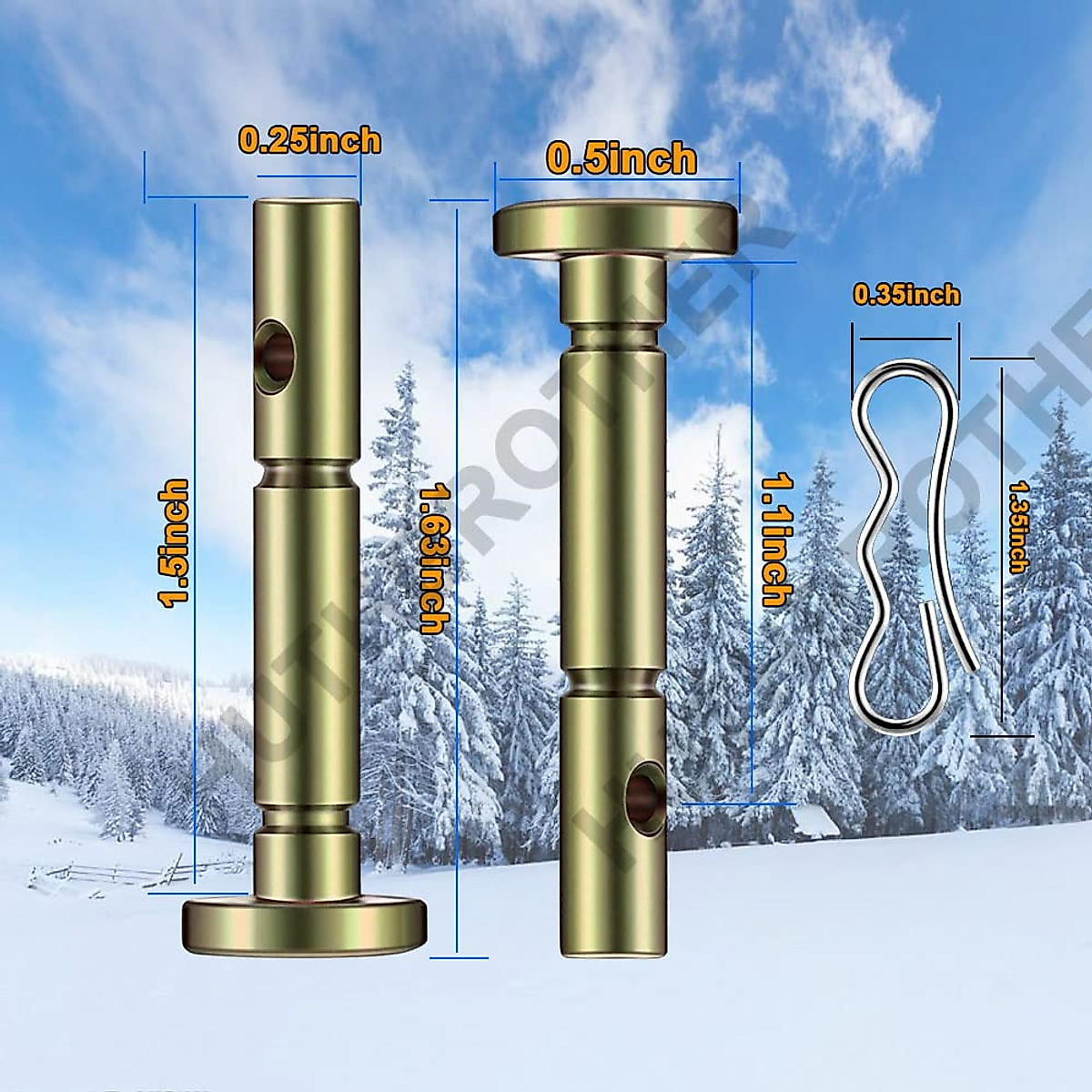 Huthbrother 20 pcs 738-04124A Shear Pins + 20 pcs 714-04040 Cotter Pins Kit, Compatible with MTD Craftsman Cub Cadet Troy Bilt SnowBlowers 738-04124 738-05273, Replacement 0.25" x 1.5" (20 Pack)