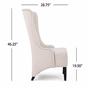 Christopher Knight Home Callie Fabric Dining Chair, Beige, 23.25" x 28.75" x 46.25"
