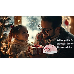 Wireless Mouse Pink Bluetooth Cute Hamster Shape Kawaii Portable Silent Lightweight Quiet Cordless Gaming Mice for PC Laptop Computer Mac iPad Pro MacBook Pro/Air Kids Women Men Gift(No Receiver)