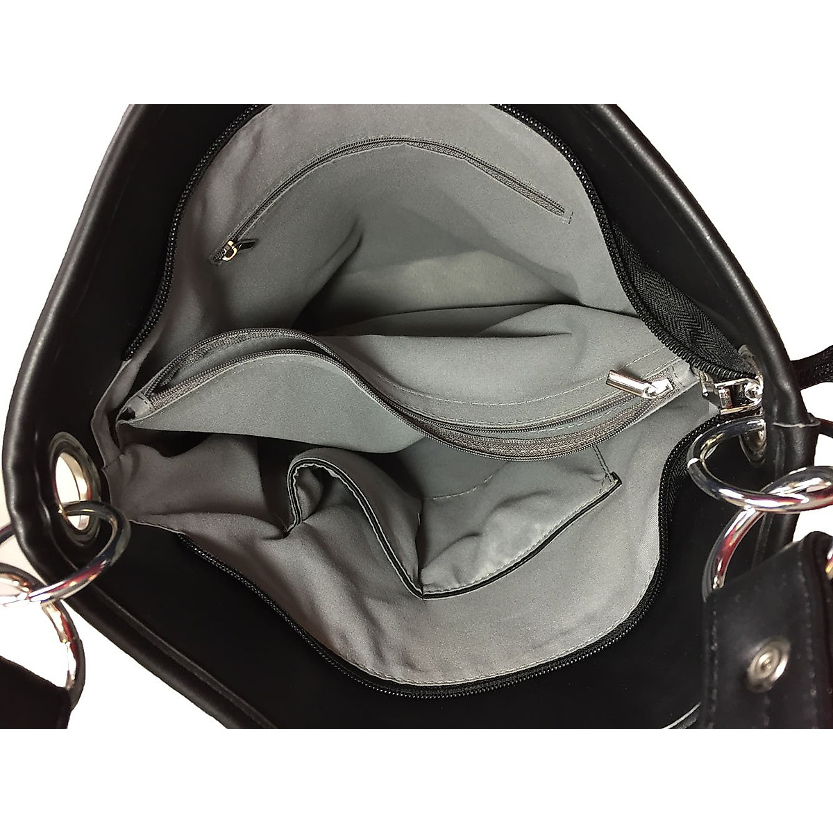 Zzfab Concealed Carry Gem Geometry Hobo Bag black