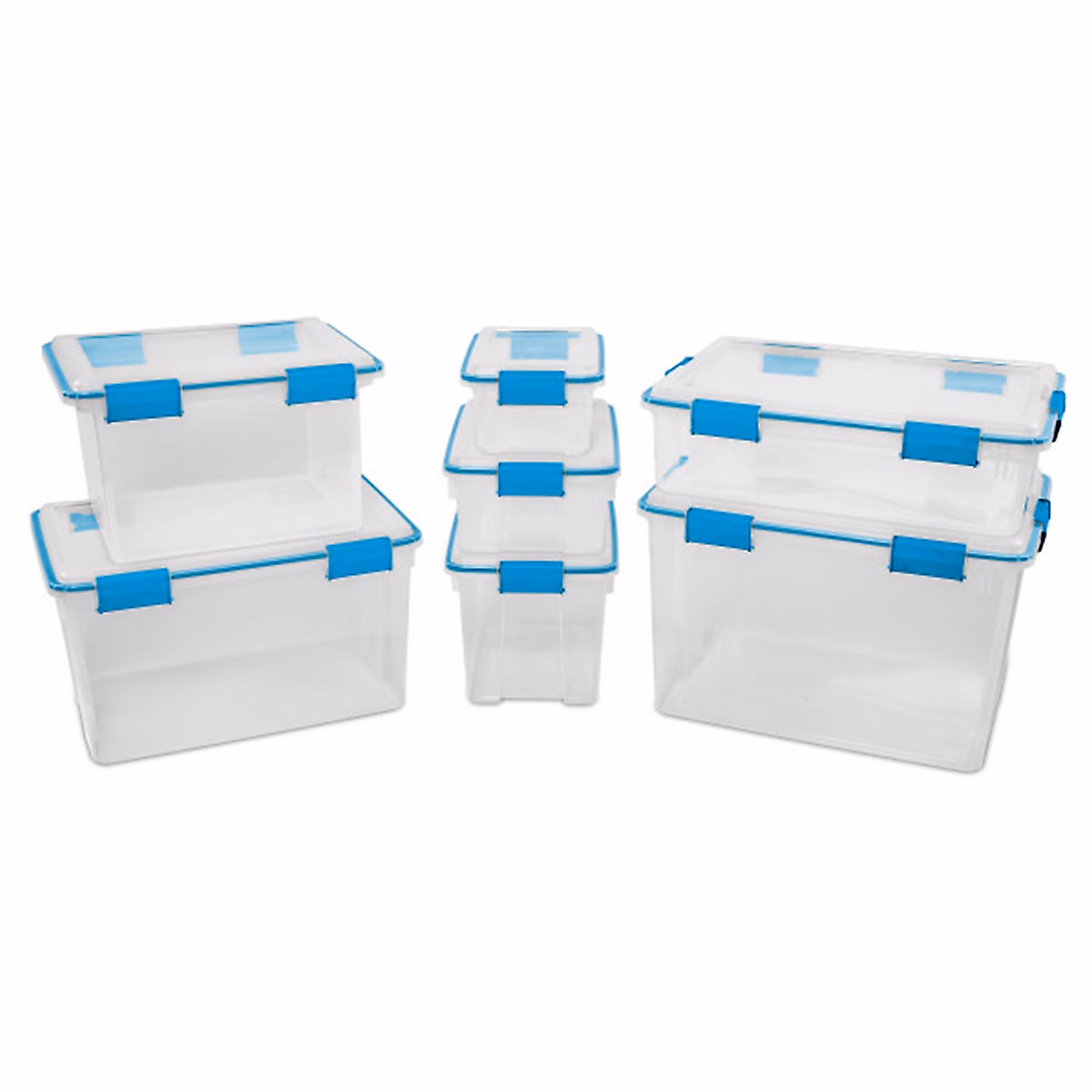 Sterilite 12-Pack Gasket Box, Plastic Storage Bins with Latching Lids, 20 Quart