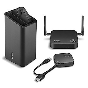 BenQ InstaShow WDC10 Wireless Presentation Screen Mirroring for Meeting Rooms, Enterprise-Grade Security encryption, Includes 2 HDMI transmitters (up to 16) & Holder, 33ft Range, 60fps, no app Needed