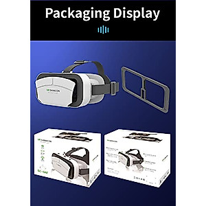 VR Headset Compatible with iPhone & Android Phone Within 4.7-7.2inch Display Screen- Universal Virtual Reality Goggles- Soft & Comfortable Updated 3D Glasses (G12-White)