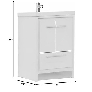Alya Bath Sortino Bathroom Vanity, Small, White