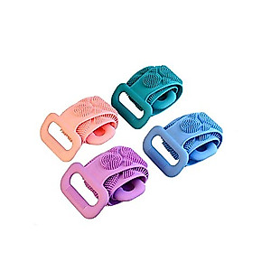 Silicone Body Scrubber,Bath Body Brush for Shower,Exfoliating Dual Side Scrubby Buddy,New Version 2020 Easy to Clean Long Hygienic Washer for Men and Women,Deep Cleaning Massage Scrubbers (Green)