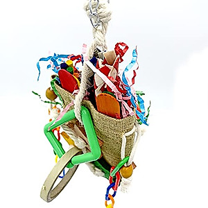 GILYGI Bird Lucky Bag Toys - Bird Foraging Bag with Array of Chewable Toys for Small and Medium Parrot Cockatiels Parakeets Conures Quakers Caiques Pionus Senegals
