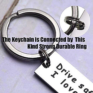 LParkin Drive Safe Keychain Handsome I Love You Trucker Husband Gift for Husband Dad Gift Valentines Day Stocking Stuffer