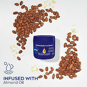 NIVEA Essentially Enriched Body Cream, Moisturizing Cream for Dry and Very Dry Skin, Enriched with Deep Nourishing Serum and Almond Oil 13.5 Oz Jar