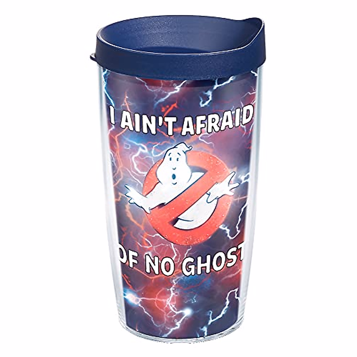 Tervis Ghostbusters I Ain't Afraid Made in USA Double Walled Insulated Tumbler Travel Cup Keeps Drinks Cold & Hot, 16oz, Clear
